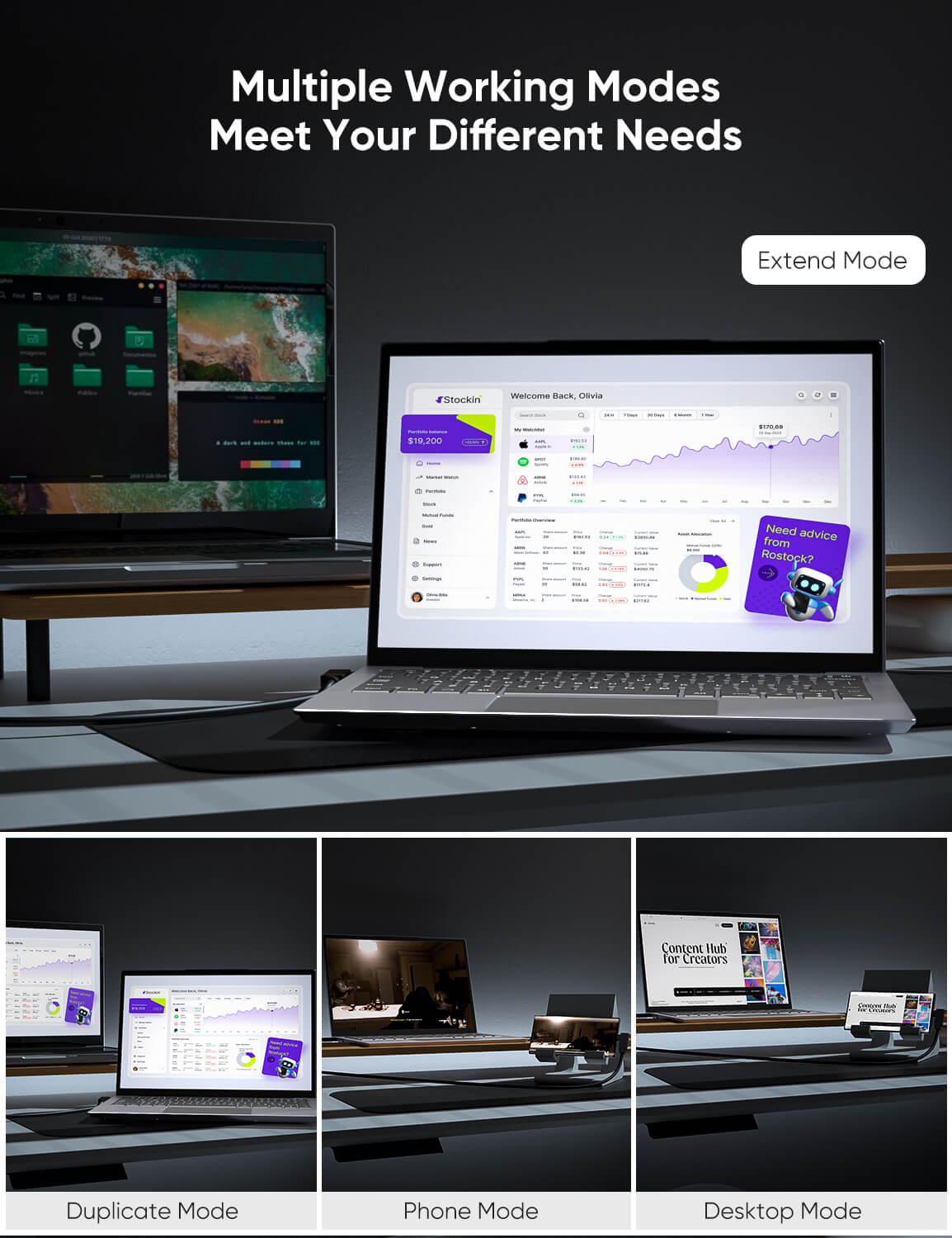 Dopesplay 14.1 Inch 1200p HDR IPS Portable Monitor With Keyboard Built