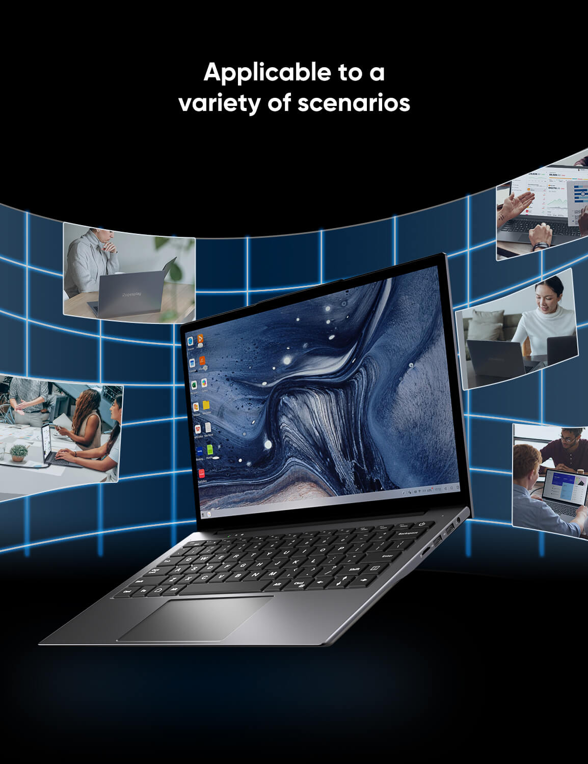 Dopesplay 14.1 Inch 1200p HDR IPS Portable Monitor With Keyboard Built